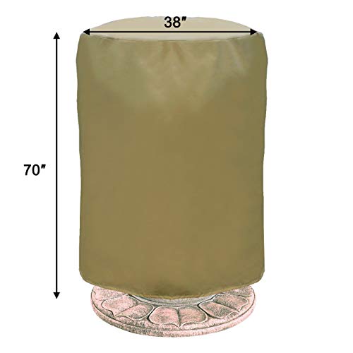Ogrmar 38"x70" Garden Fountain Cover 600D Oxford Waterproof Dustproof Cover with Locking Drawstring for Winter Outdoor Garden Fountain Statue(38"x70")