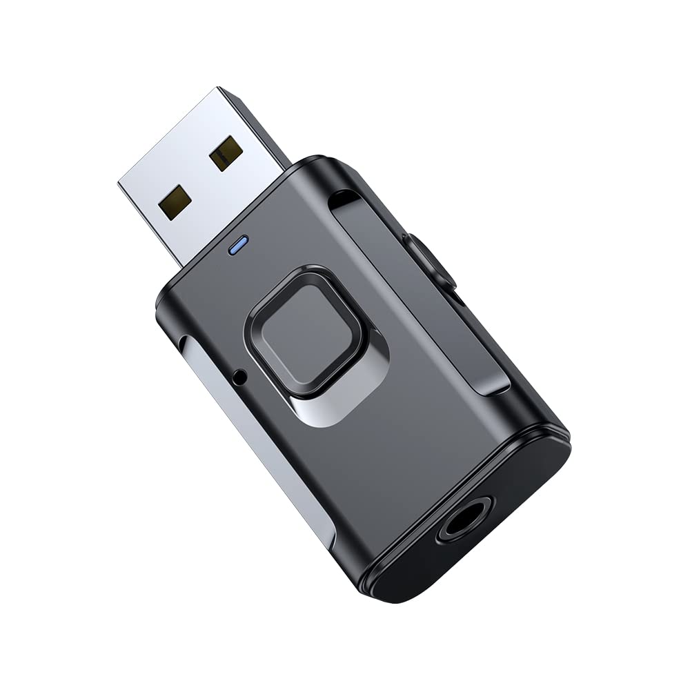 GMCELL USB Bluetooth Adapter for PC, Wireless Computer Dongle 2-in-1 Transmitter & Receiver Aux Input