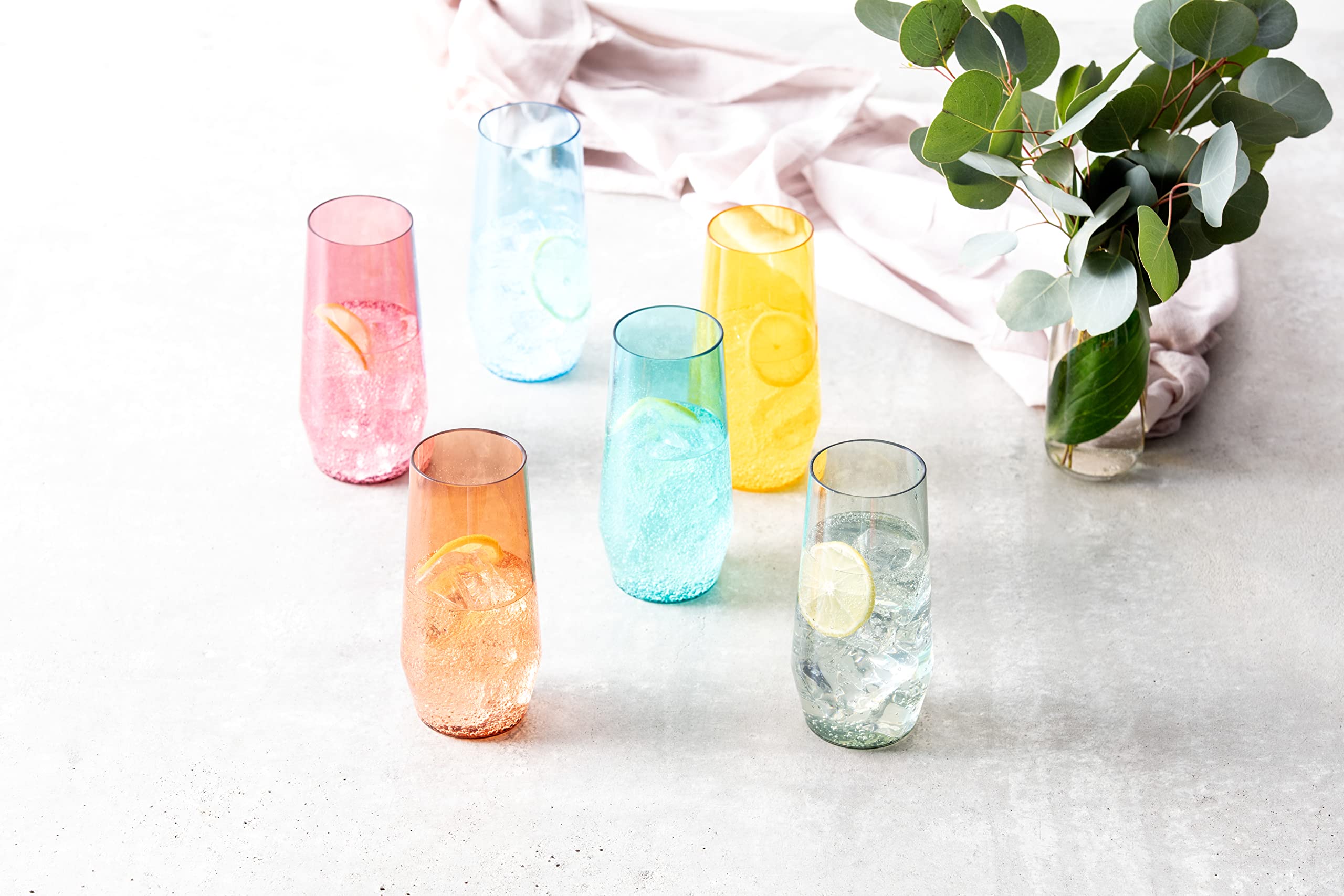 Fortessa Sole Outdoor Shatter Resistant BPA Free Premium Copolyester Plastic Drinkware 6 Pack, Terra Cotta Orange, Iced Tea Glass