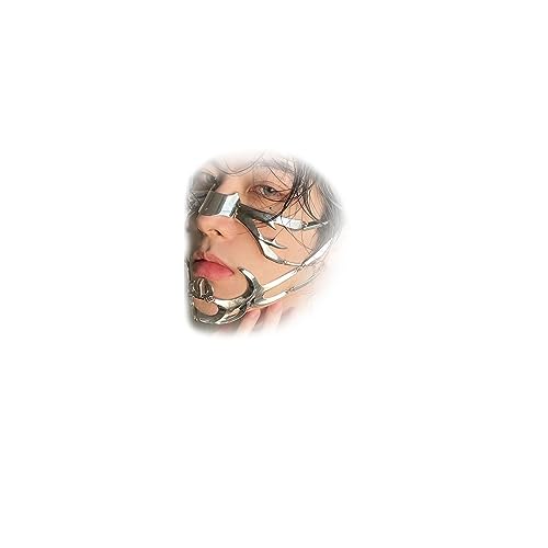 YYDSVOVO Punk Mechanical Mask for Women Men Halloween Party Prom Metal Mask Cyberpunk Mask Cosplay Jewerly Hallowmas Gifts (style 1+style 2)