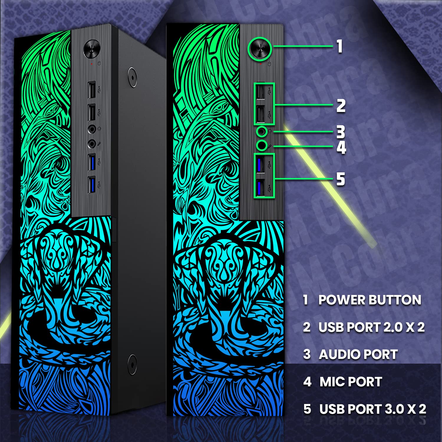 Gaming PC Computer, TechMagnet Cobra, Intel i5 8th Gen, GT 1030, 16GB RAM, 512GB SSD, 2TB HDD, 22 Inch LED Monitor, RGB Peripherals, Webcam, Win 11 Home (Renewed)