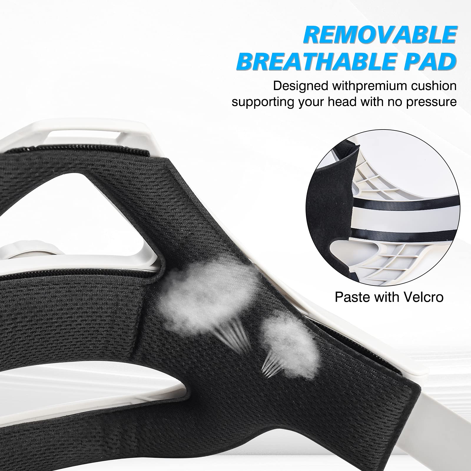 DLseego 2 Elite Strap Quest Headset, Adjustable Head Strap Headband Replacement for Oculus Enhanced Support and Reduce Head Pressure in VR -White