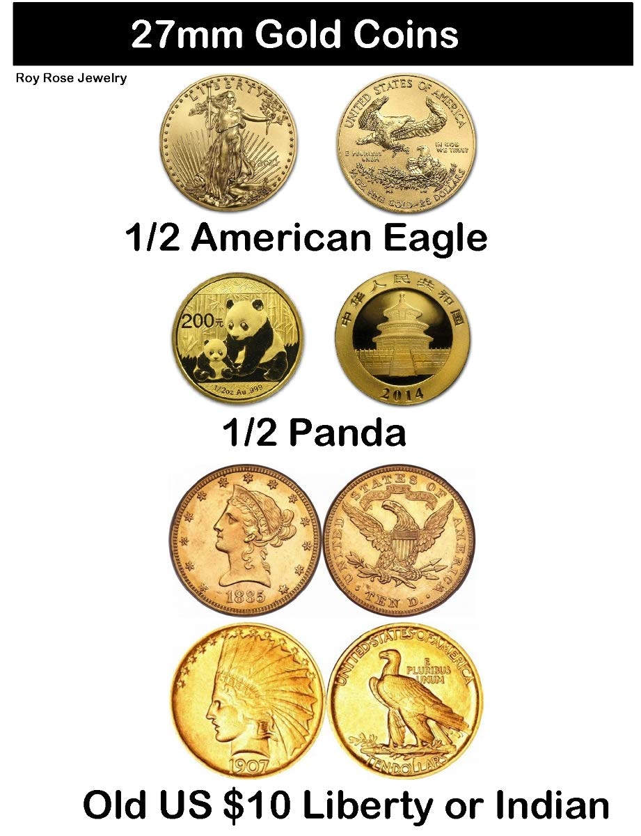 Gold Coin Pendant Mounting - 27mm Coin Size - Twist Rope Frame Design - 14K Yellow Gold - Screw Top with Bail