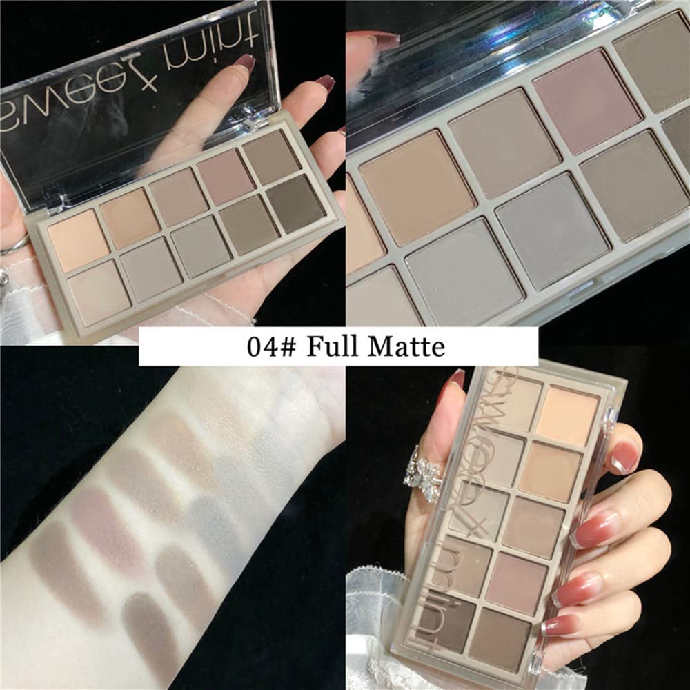 Go Ho 10 Colors Eyeshadow Palette,All Matte Nude Pink Eyeshadow Makeup,Highly Pigmented Smooth Warm Shades Eye Shadow,Waterproof Eyeshadow Makeup Palette,09 Matte Nude Powder