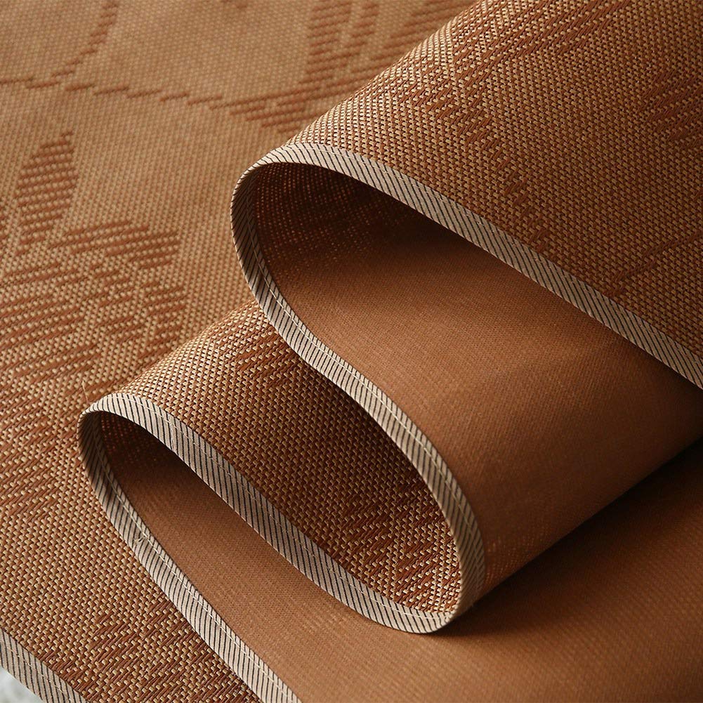 Rattan Cooling Summer Sleeping Pad Home Textile Sleeping Mat Grid Fitted Sheet Summer Cool Bed Cover & Pillow Shams Set(90 * 195cm)