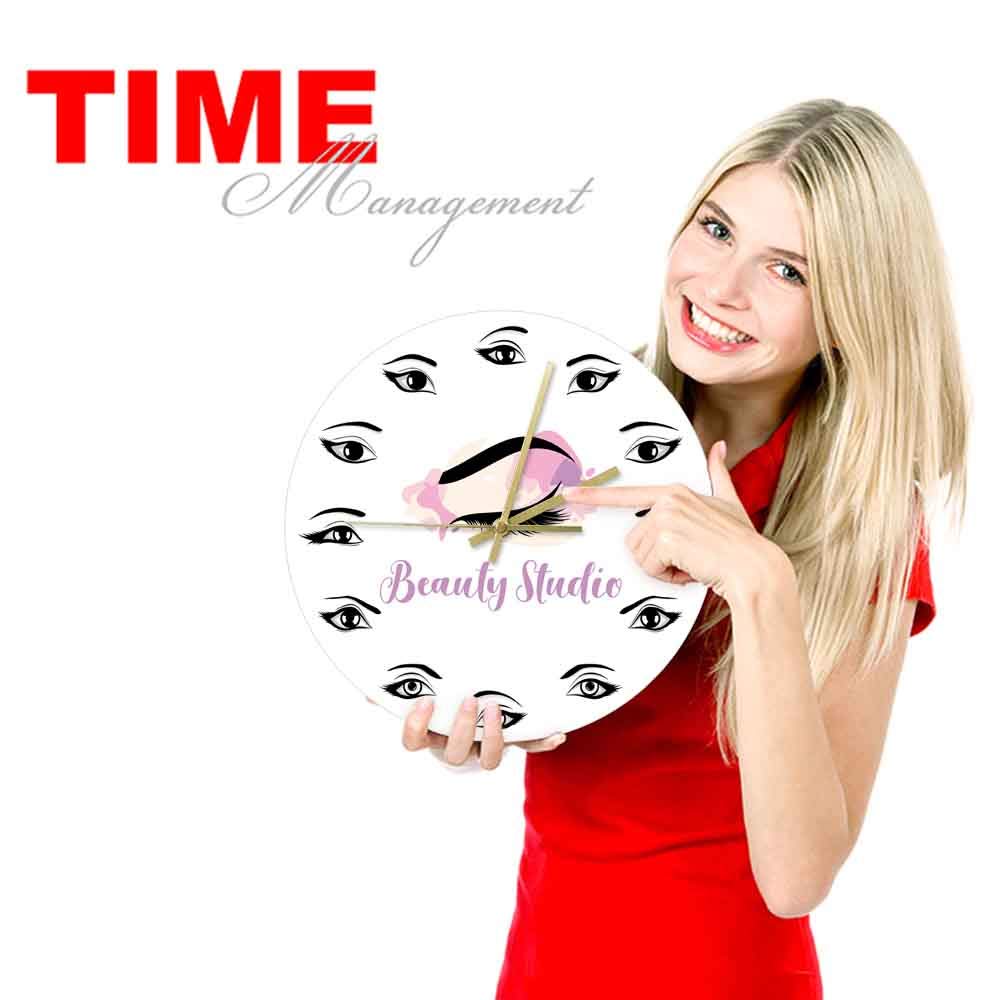 Geek Alerts Mute Quartz Printed Acrylic Wall Hanging Clock Eyelashes Beauty Studio Decor Art Wall Non Ticking Watch Beauty Salon Lash and Brow Groomer Gift (15inch)