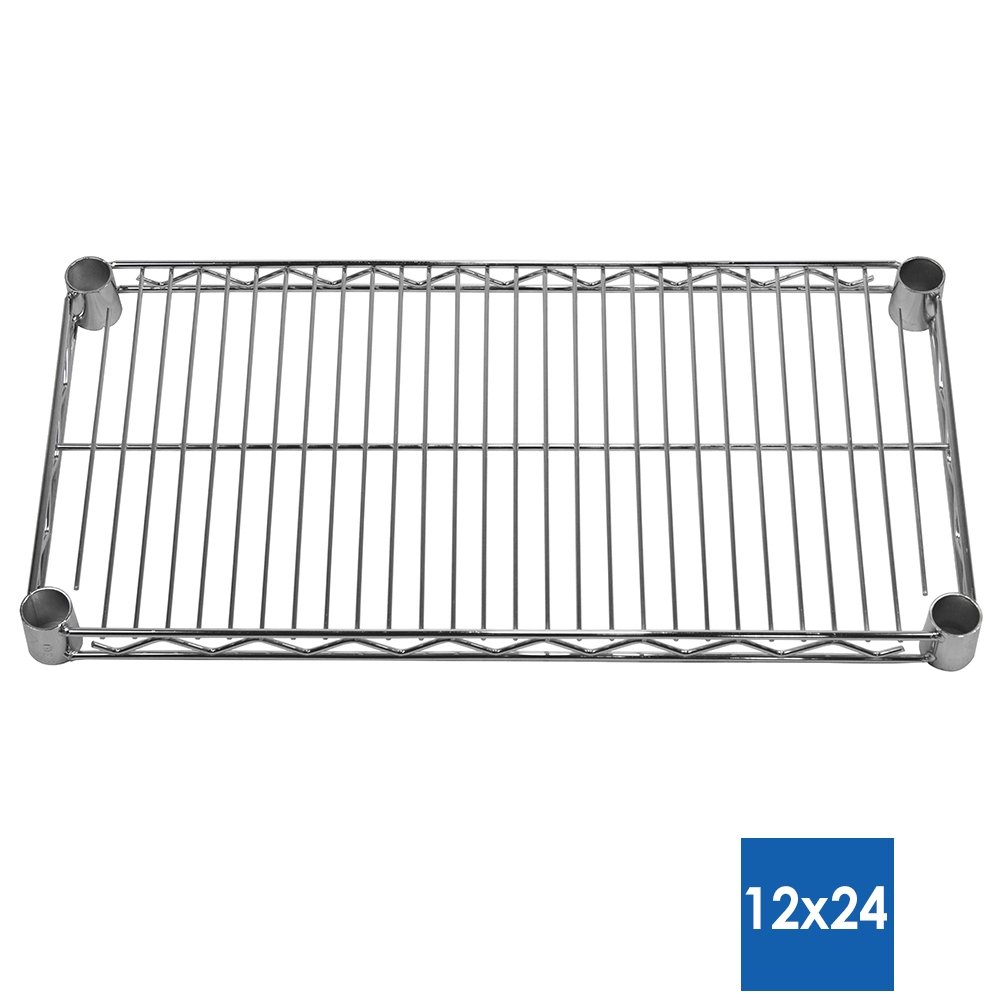 Shelving Inc. 12" d x 24" w x 84" h Chrome Wire Shelving with 6 Tier Shelves, Weight Capacity 800lbs Per Shelf