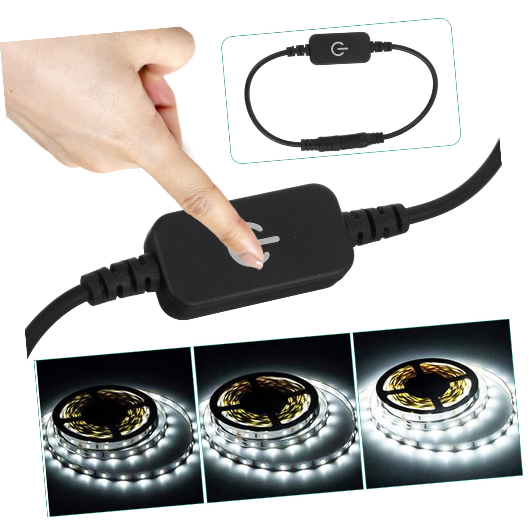 DOITOOL 1pc Light Strip Dimmer Led Light Controller Led Strip Touch Led Rope Light Dimmer Rigid Bar Smart Useful Dimmer Desk Lamp Plastic Dc Modulator