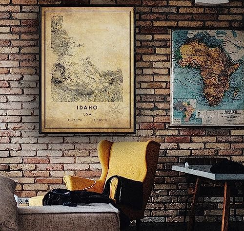 Idaho Map Print Idaho Map USA Map Art Idaho City Road Map Poster Vintage Gift Map