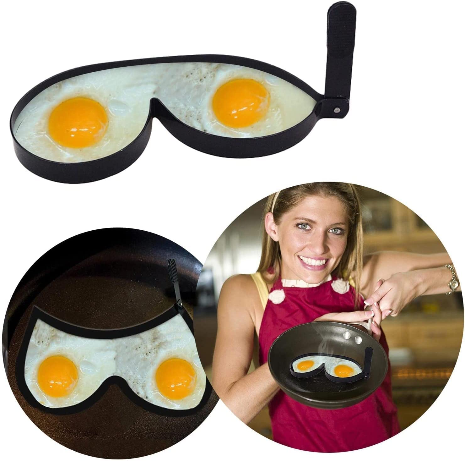 Eggs Rings,2 Pack Funny Stainless Steel Egg Cooking Rings, Egg Rings for Muffins Pancake Cooking Griddle - Portable Grill Accessories for Camping Indoor Breakfast Sandwich Burger