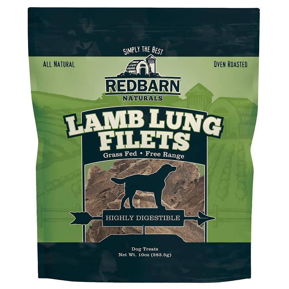 Redbarn All-Natural Lamb Lung Filets for Dogs - Premium Grain-Free Single Ingredient Dental Treats - Made in USA with No Artificial Ingredients - 10 oz Bag