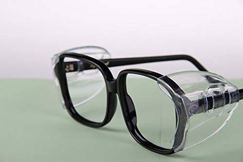 FasHuby Hub’s Gadget 12 Pairs Safety Eye Glasses Side Shields, Slip On Clear Side Shield for Safety Glasses- Fits Small to Medium Eyeglasses