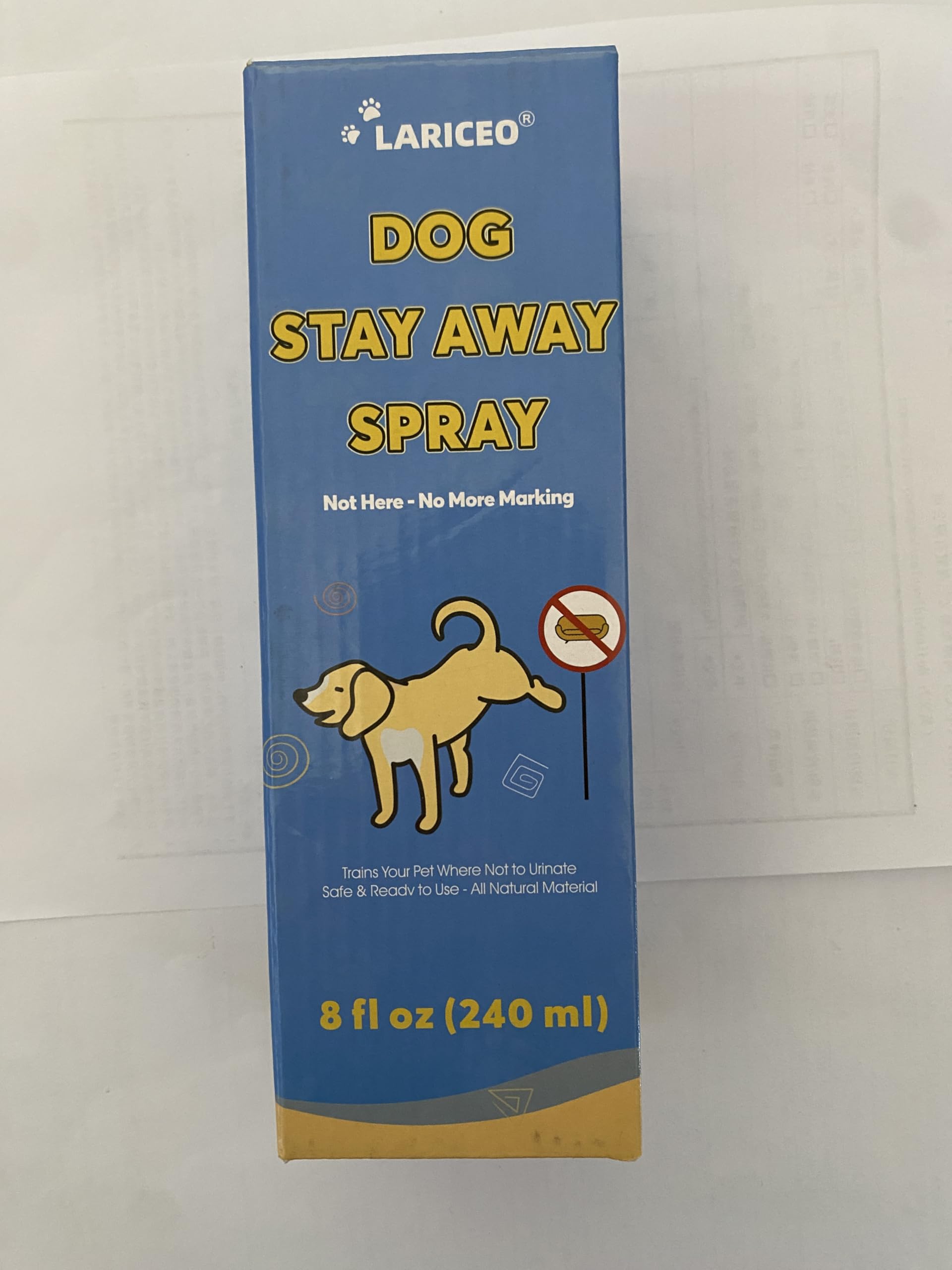 LARICEO 8 oz Pet Spray - Stop Improper Peeing Behavior - Safe and Natural Training Aids - Not Here Dog Spray - Effective Pet Training Solutions