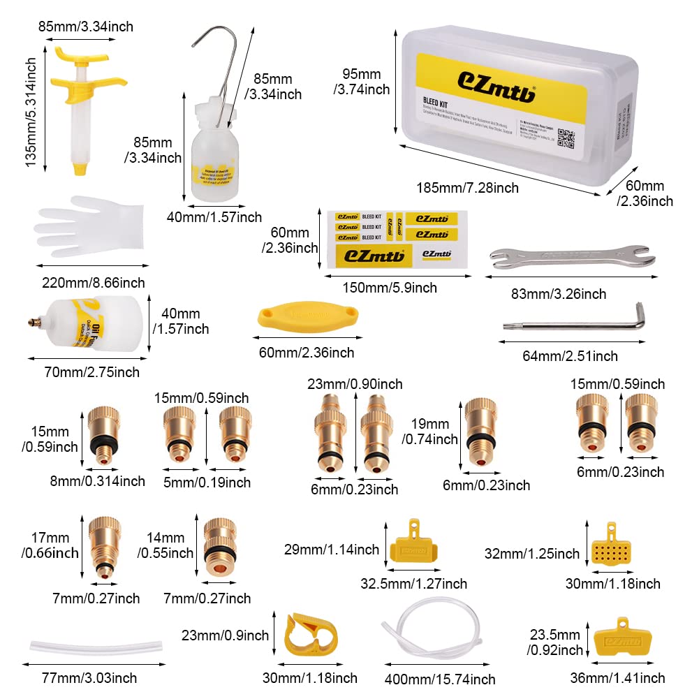 HAKUNA Bike Bleed Kit,Brake Bleed Kit for Shimano Hydraulic Disc Brakes,Bicycle Brake Bleeding Tools Kit for Shimano,SRAM,AVID,MAGURA,TEKTRO,Professional Brake Bleed Kit