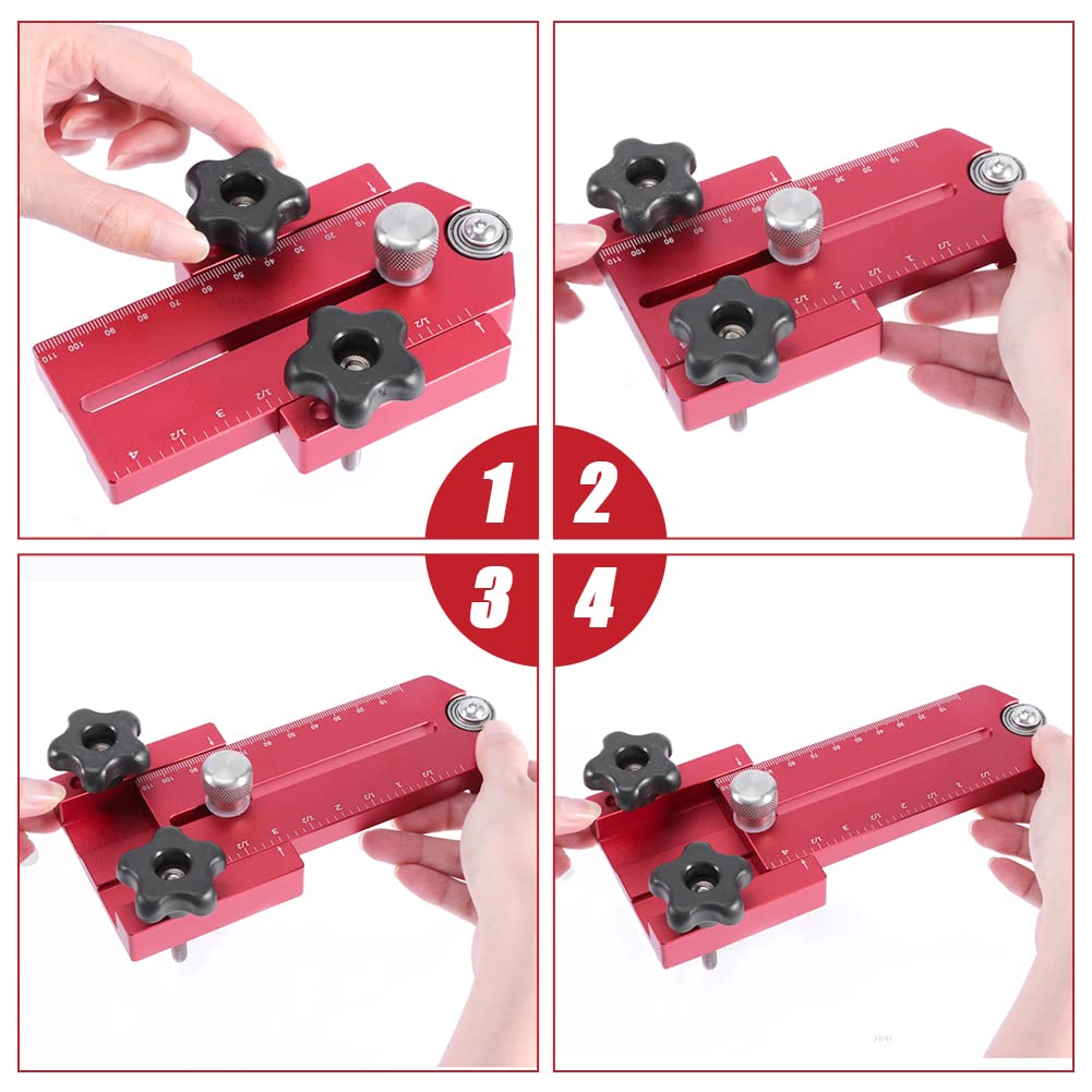 Extended Thin Rip Jig Table Saw Jig Guide Table Saw Fence Guide Compatible with Most Router Table Band Saw, Table Saw Accessories for Cutting Repetitive Narrow Strips(Red)