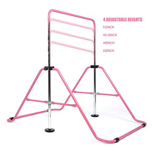 DOBESTS Gymnastics Bar, Kids Folding Horizontal Bar, Adjustable Height Gymnastic Horizontal Bars, GymnasticTraining Equipment for Home Gym Indoor Garden Outdoor