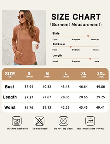 Saloogoe Sweatshirt for Women Pullover V Neck Hoodies Long Sleeve Fall Tops Large