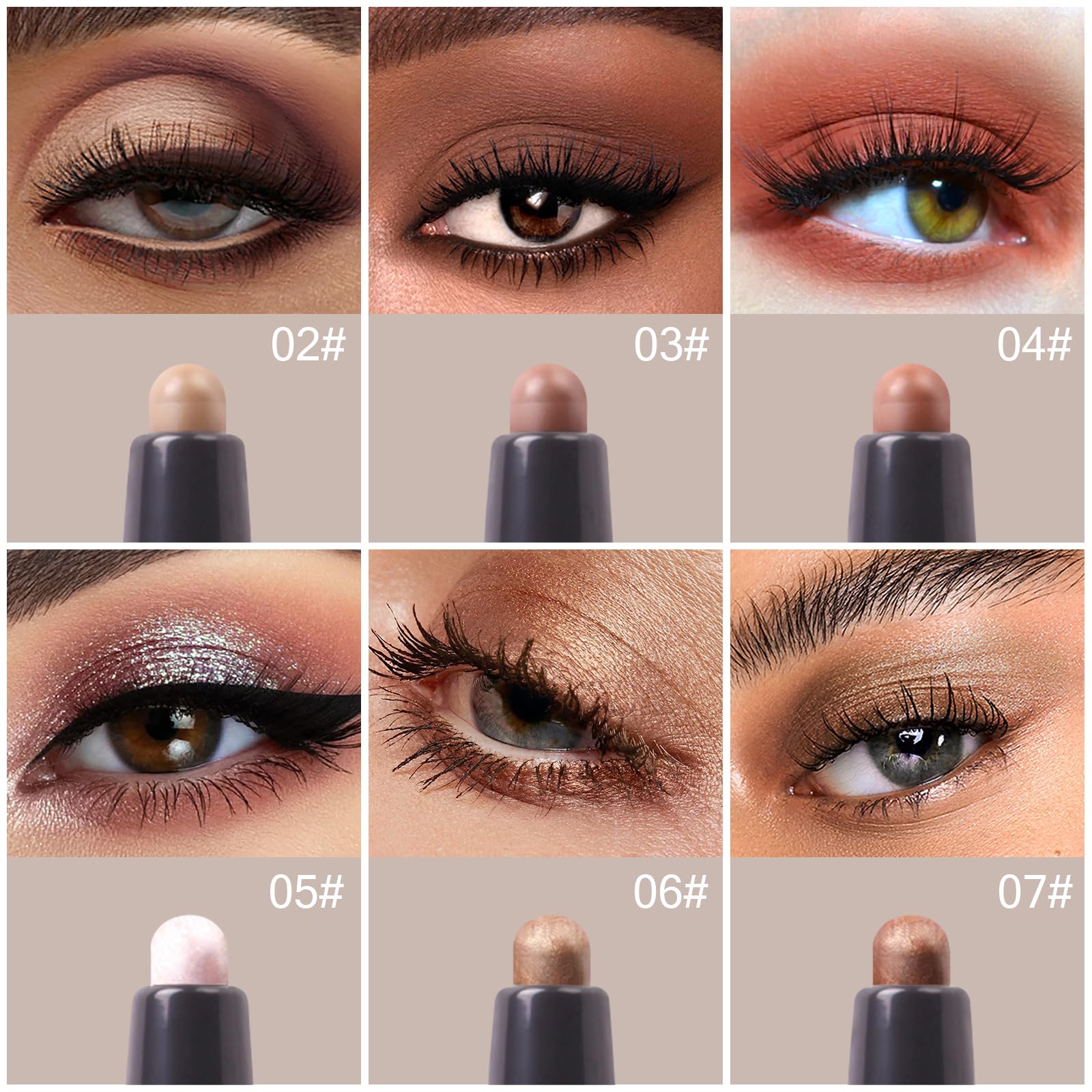 Eyeshadow Stick,6 PCS Eye Shadow Sticks,Cream Eyeshadow Stick,Waterproof Eyeshadow Pencil,Matte Eyeshadow Sticks for Eyes Makeup,Brilliant Eye Brightener Stick