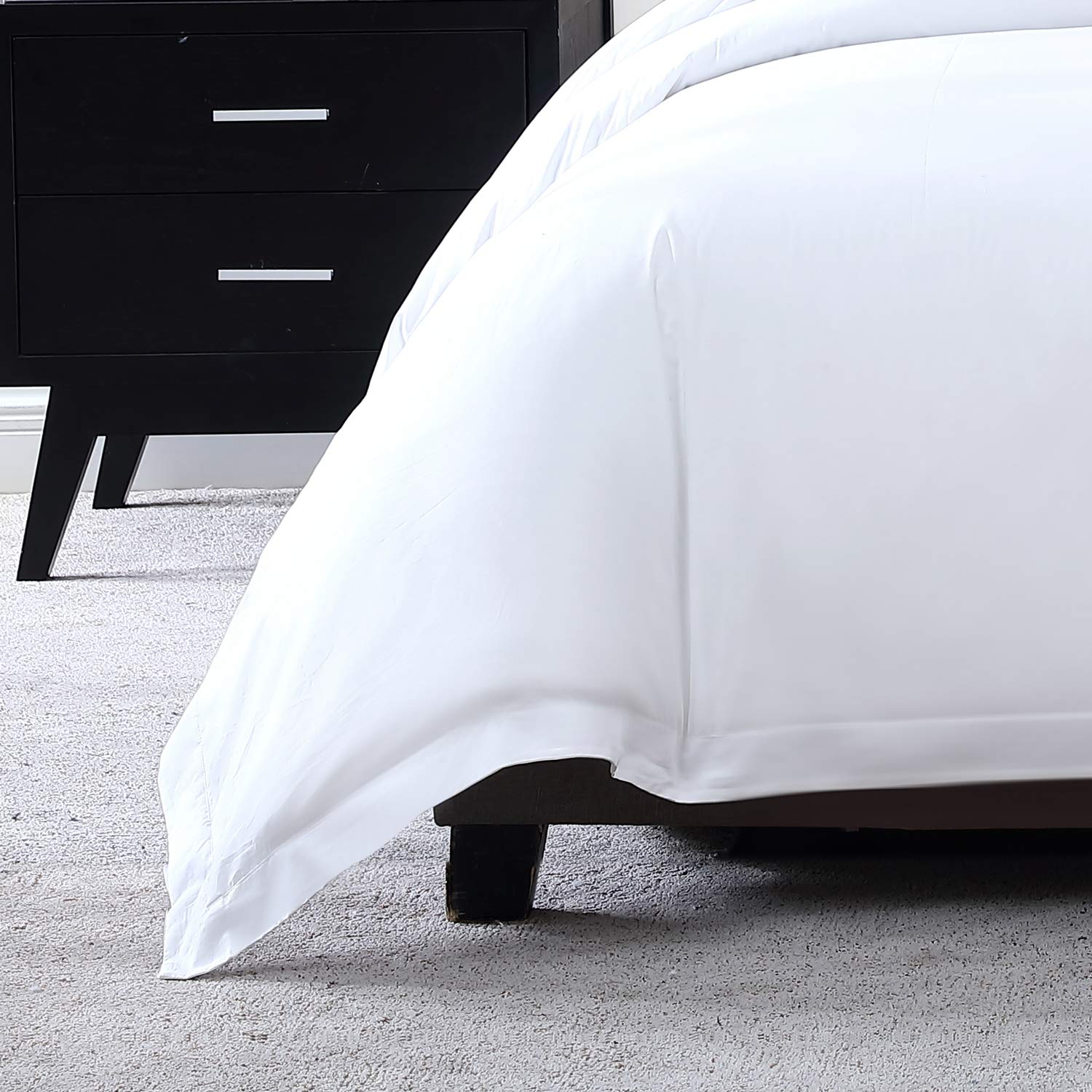 Pure Parima Hotel Collection Ultra Percale Duvet Cover Set | 100% ELS Giza Egyptian Cotton | Hidden Zipper Closure | Comforter Cover 2 Pillow Shams (White, Queen)