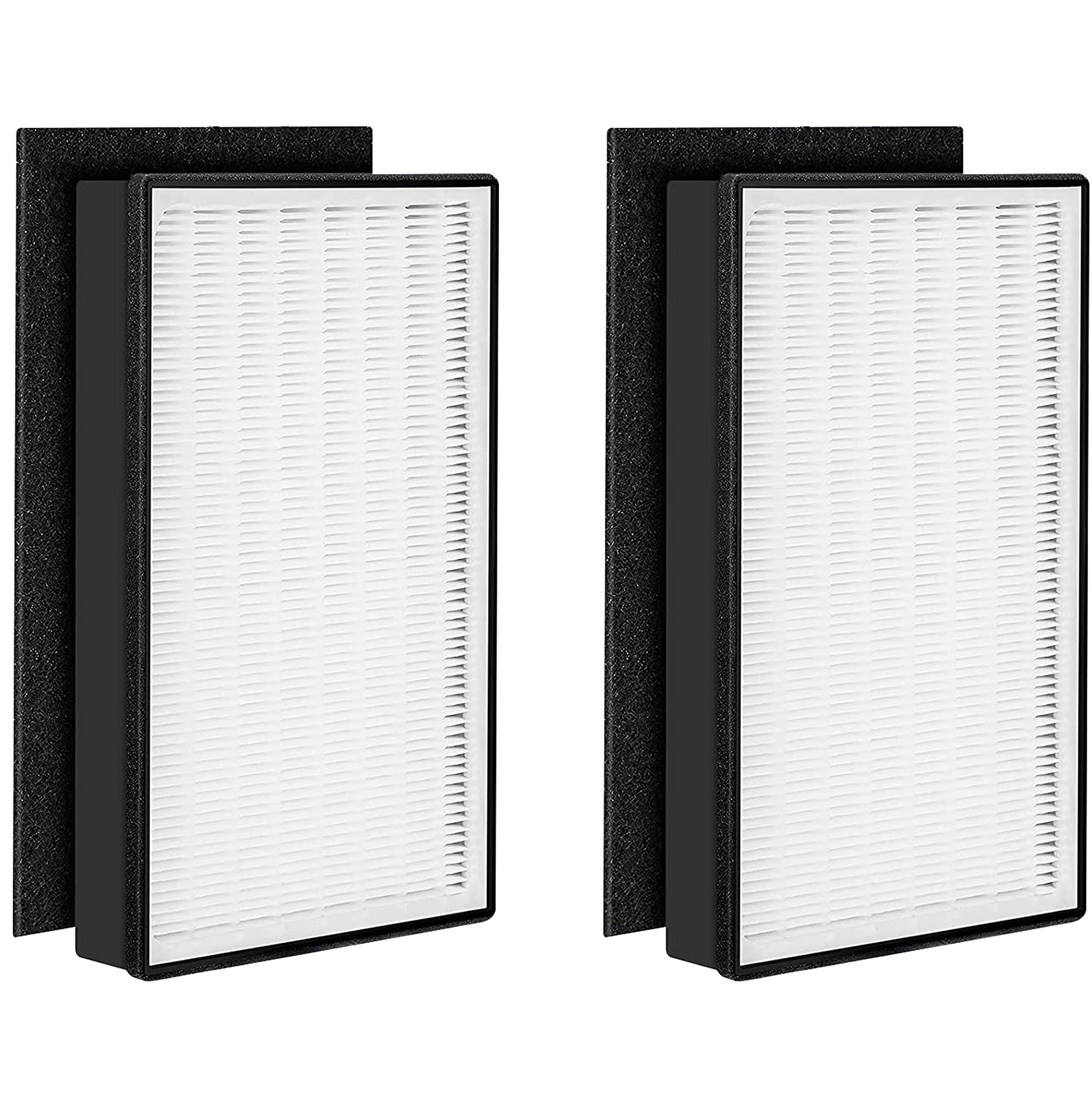 Fette Filter - Filter Type A2 H13 Grade True HEPA, Compatible with Filtrete Room Air Purifier FAP-C02-A2, FAP-C03-A2, FAP-T03-A2, FAP-SC02L, Part # 1150101, Filter A2 - Pack of 2 + 2 Carbon Filters