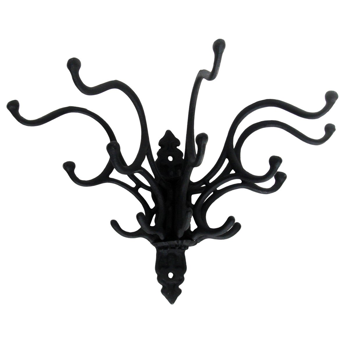 Treasure Gurus Victorian Style Folding Coat Rack 5 Prong Swivel Hook, Black by UD