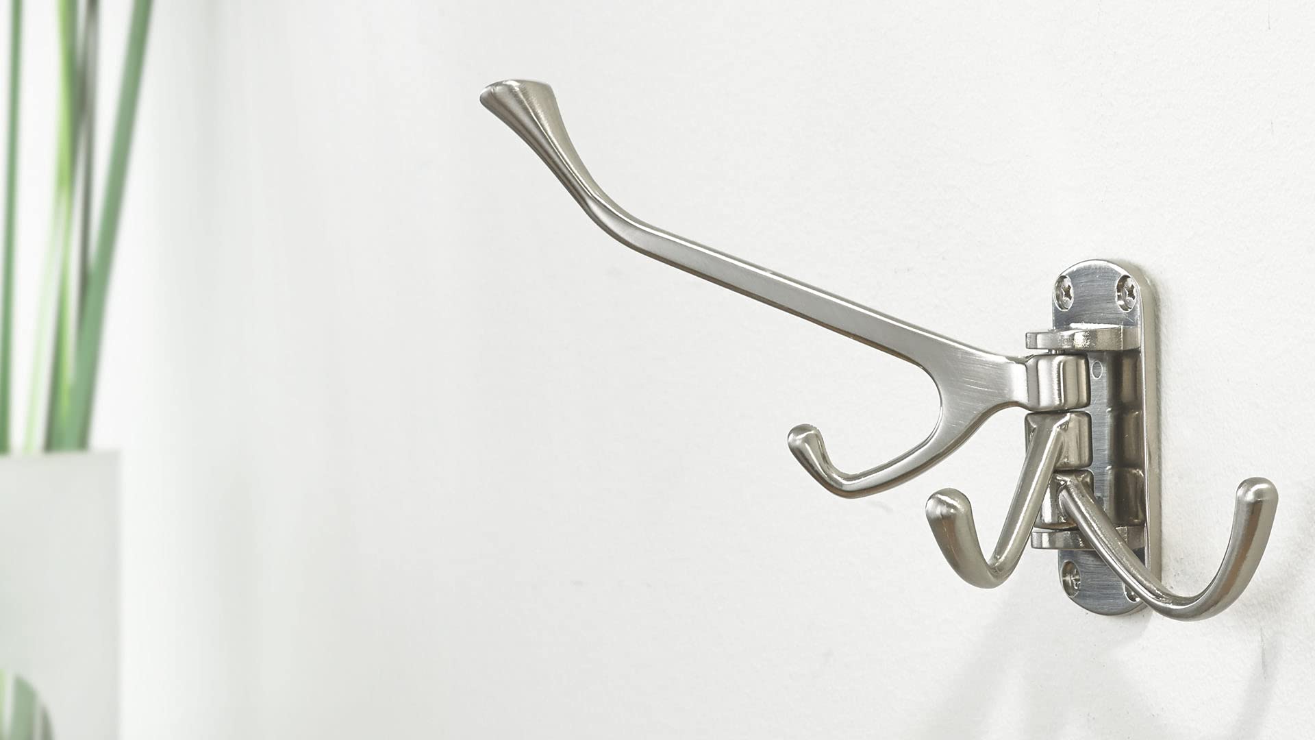 Richelieu Hardware NH027300195 Nystrom Triple Utility Swivel Hook, Brushed Nickel