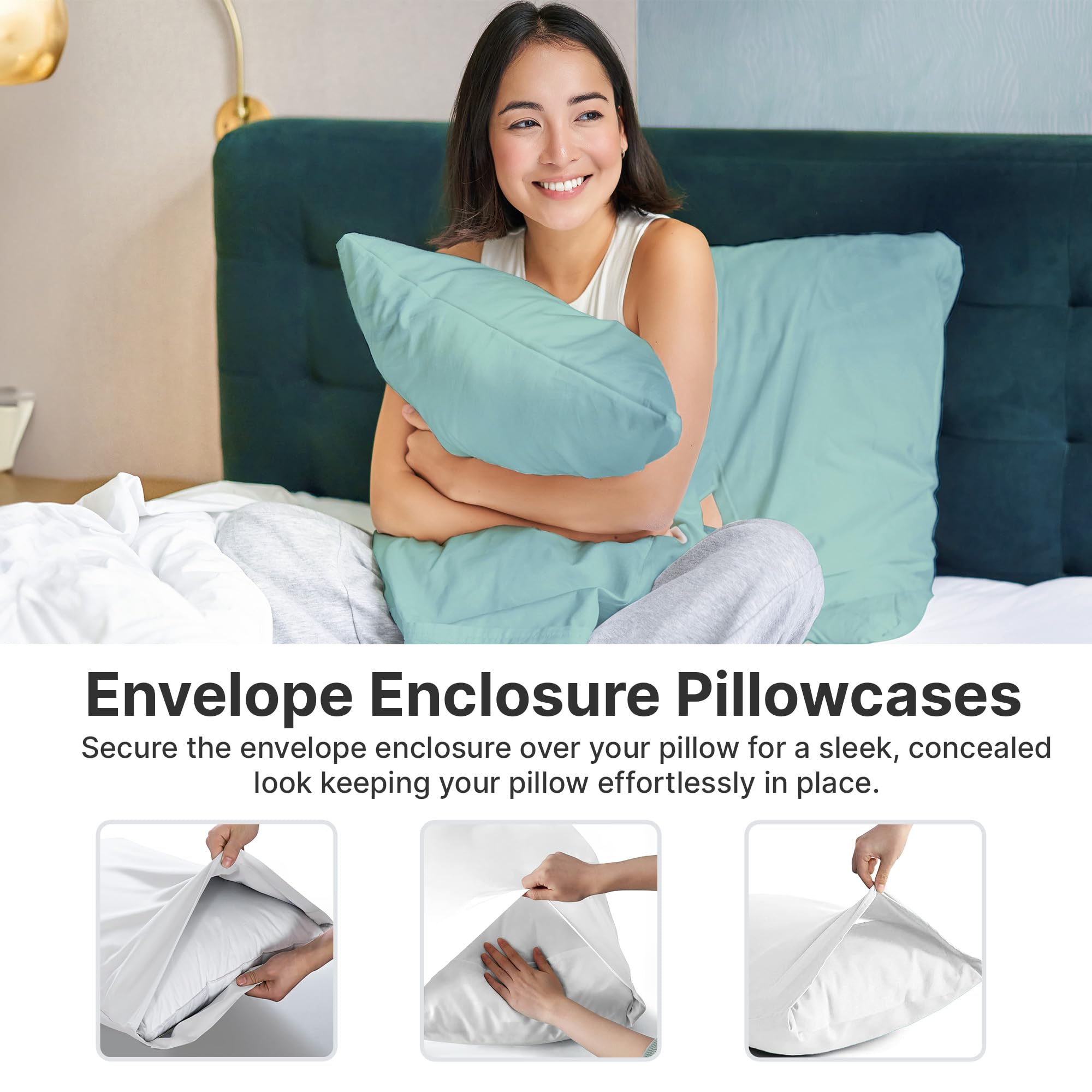Extra Deep Twin XL Sheet Set - 4 Piece Breathable & Cooling Sheets - Hotel Luxury Bed Sheets Set - Easy Fit - Soft, Wrinkle Free & Comfy Sheets Set - Spa Blue Sheet Set w/Extra Deep Pockets