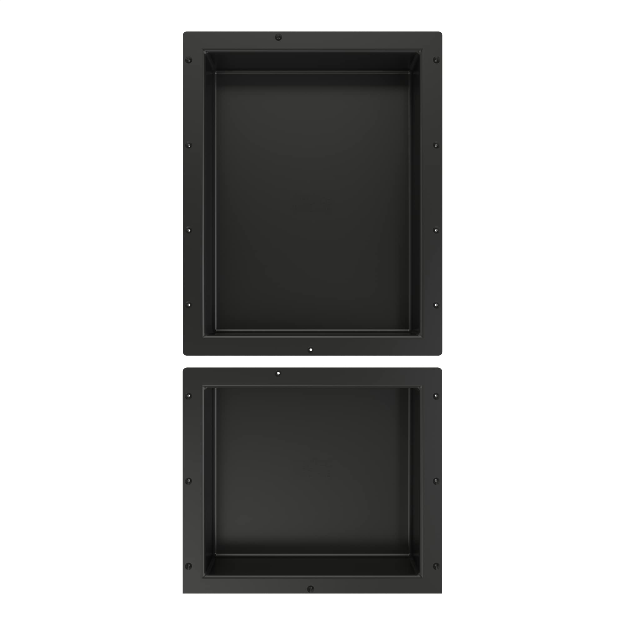 Redi Niche Double Niche Recessed Shower Shelf- Black, Two Inner Shelves, 16-Inch Width x 34-Inch Height x 4-Inch Depth