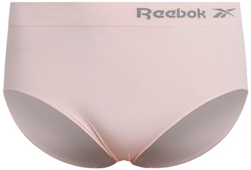 Reebok Women's Underwear - Plus Size Seamless Brief Panties (5 Pack), Size 3X, Black/Blackened Pearl/Lotus/Blackened Pearl/White-Grey Stripe