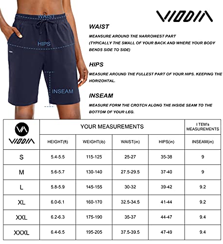 Viodia Women's Bermuda 10" Long Shorts with PocketsĀ Cotton Sweat Lounge Shorts for Women Jersey Athletic Knee Length Shorts for Summer White