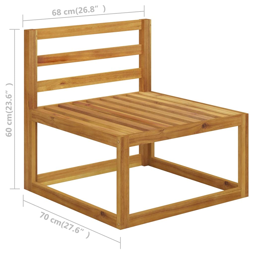 vidaXL Patio Lounge Set 7 Piece, Sectional Sofa for Outdoor Garden, Patio Furniture with Cushion, Coffee Table, Modern Style, Cream Solid Acacia Wood