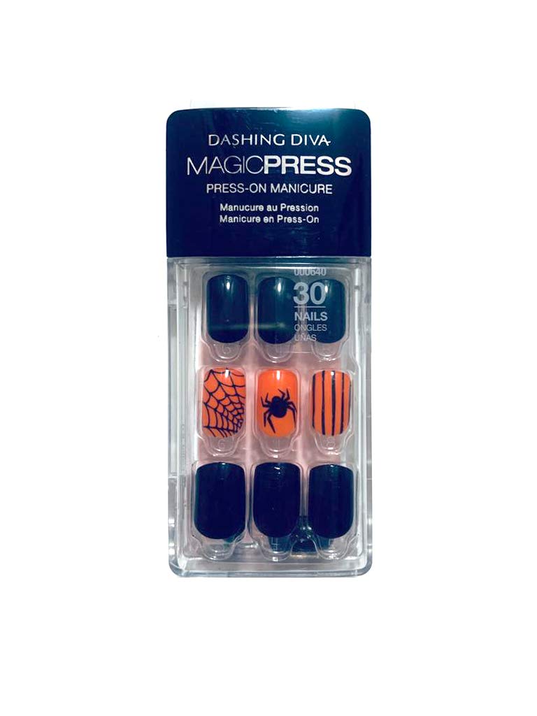 Dashing Diva MagicPress, Press-On Manicure, Color: Orange You Scared POP21