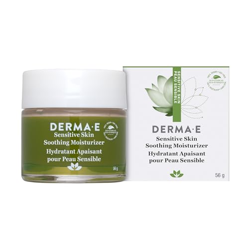DERMA-E Sensitive Skin Moisturizing Cream β Gentle, Unscented Daily Face Moisturizer β Soothing Facial Cream with Pycnogenol and Vitamins A, C and E - Reduces Redness and Irritation, 2 oz