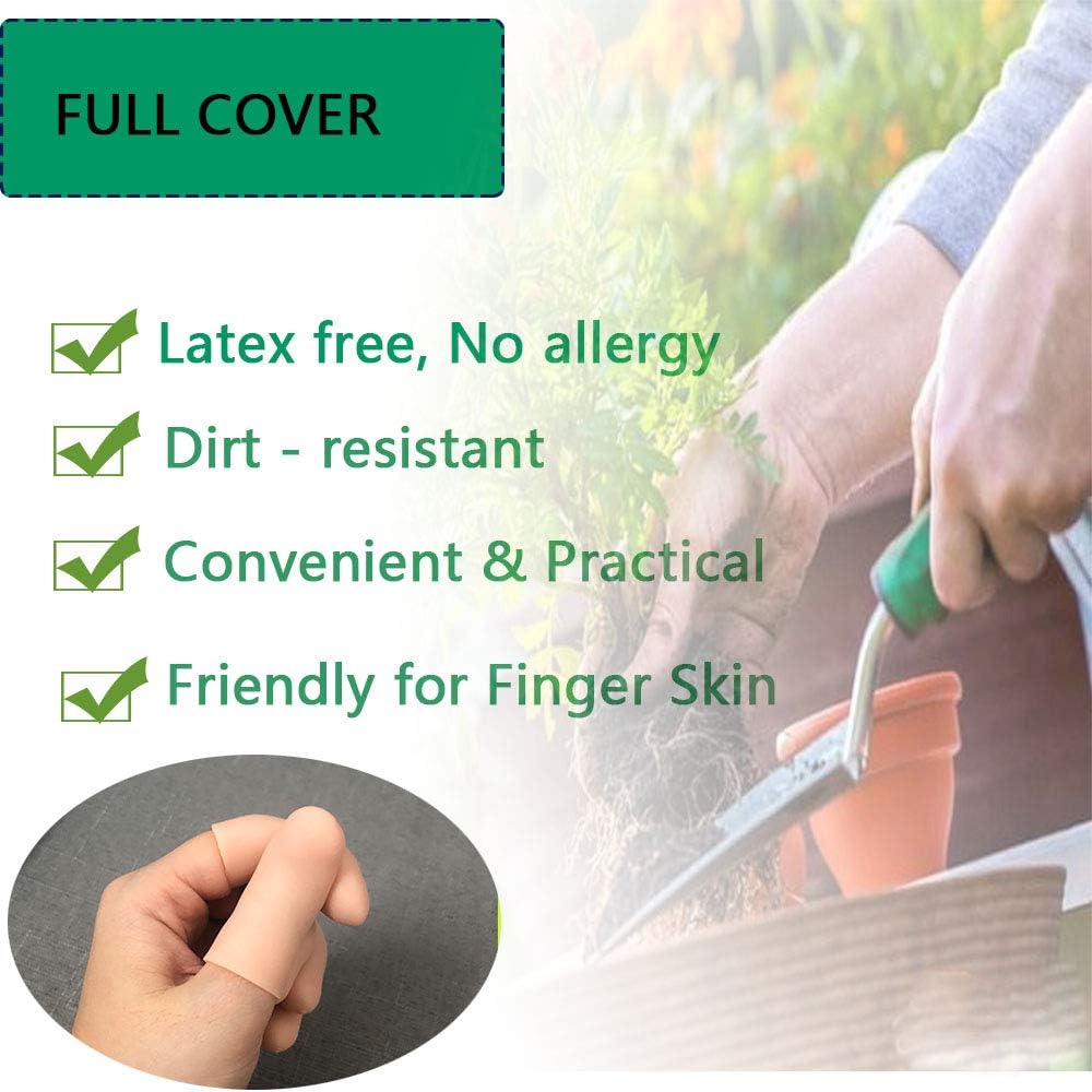 Gel Finger Protectors Finger Caps Silicone Fingertips Protection - Finger Cots Great for Trigger Finger, Finger Arthritis, Finger Cracking and Other Finger Pain Relief (Nude, Small)