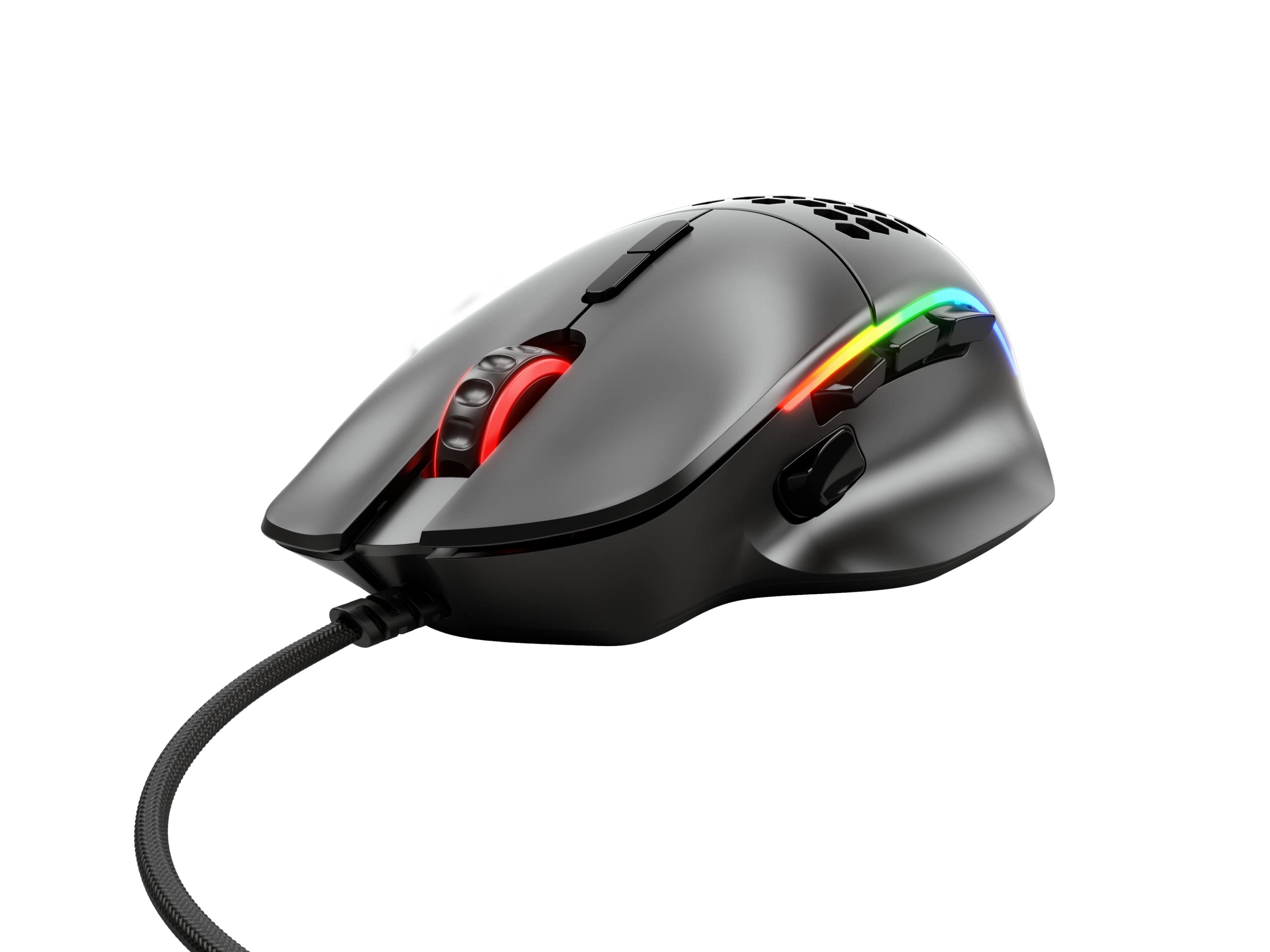 Glorious Gaming Model I Wired Gaming Mouse - 69g Superlight, 2 Swappable Buttons, RGB, PTFE Feet, 9 Programmable Buttons, Side Thumb Rest - Black