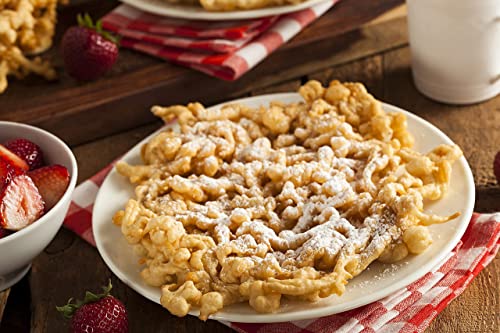 Funnel Cake Kit Deluxe Bundle- Includes Funnel Cake Mix, Ring, Dredge, and 1lb Confections Sugar - Funnel Cake Maker Machine - Carnival Food Makers