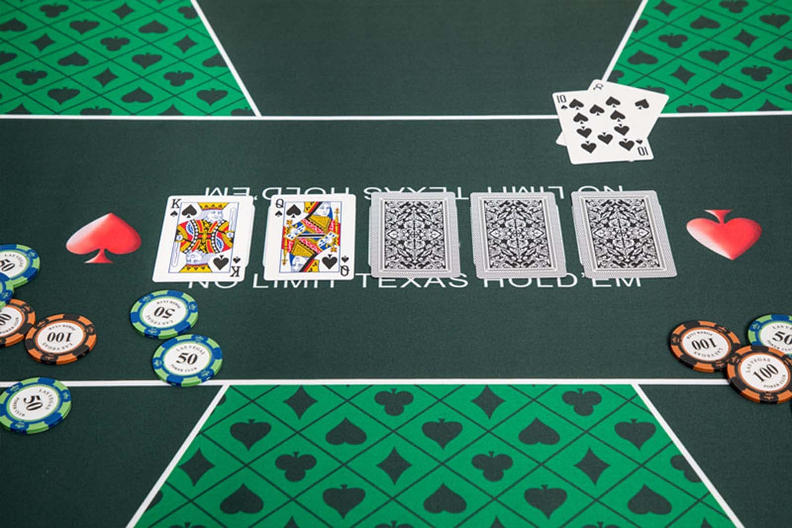 Harfirbe 47 x 24inch Professional Poker Mat, Portable Rubber Waterproof Poker Table Cover 8 Player Layout with Carry Bag for Any Table Game Like Poker Blackjack (Dark Green)