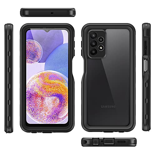 Samsung Galaxy A23 5G Waterproof Rugged Case - Built-in Screen Protector, Dustproof, Shockproof, Heavy Duty Protection (Black)