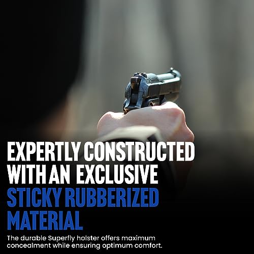 DeSantis Superfly Gun Holster, Made with Sticky Rubberized Fabric, Reversible and Removable Outer Flap, Unisex Pocket Holster, Ambidextrous, Fits SIG P365, P365 SAS, P365 W/Safety, Black