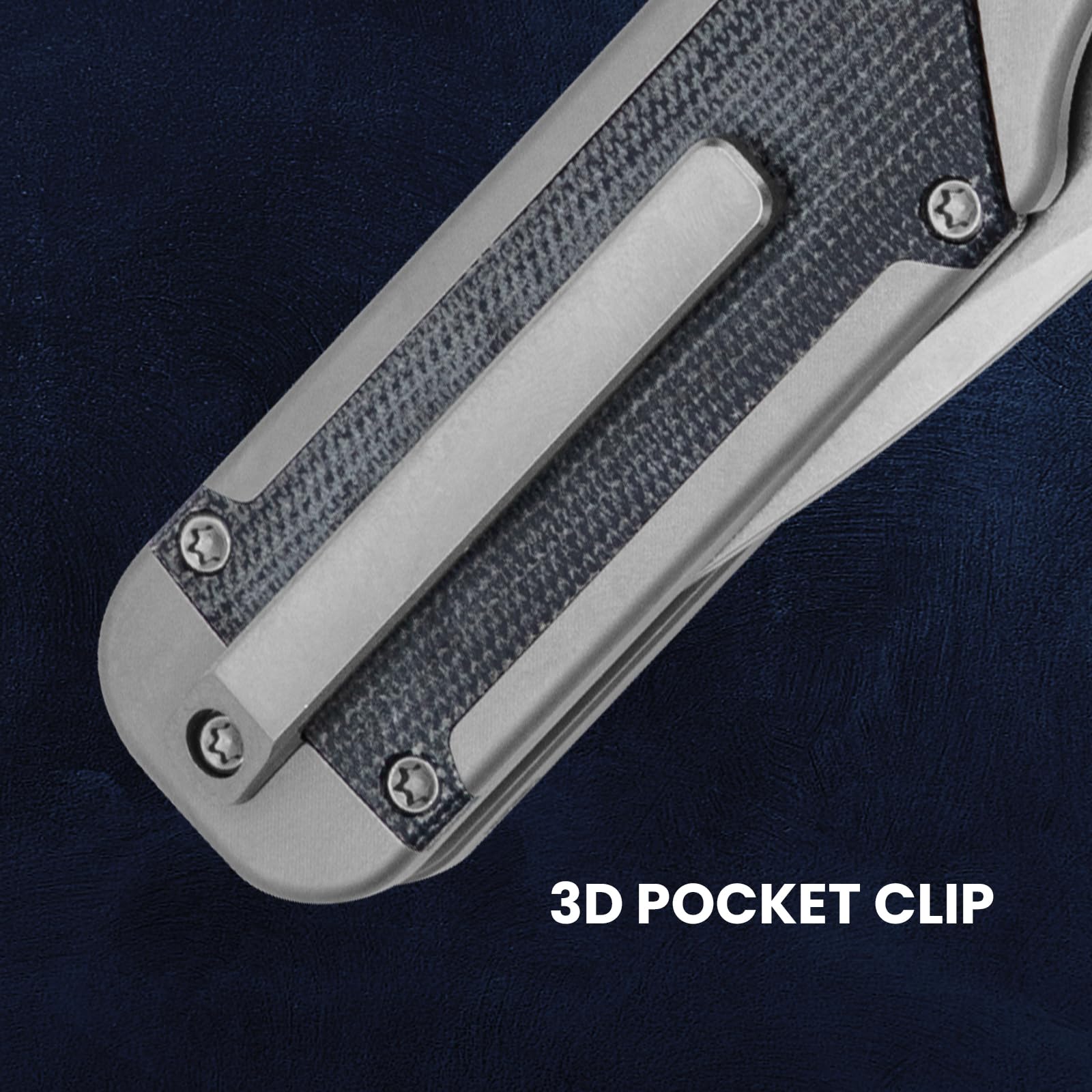 Kizer Militaw Pocket Knife 3.35 Inches Stonewashed S35VN Steel Blade EDC Knife, Titanium+Micarta Handle with 3D Pocket Clip, Ki3634A1
