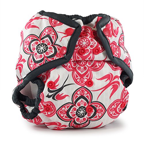 KANGA CARE Prefold Size 2 Cloth Diaper Set Reusable Unbleached Viscose of Rayon from Bamboo 6 Pack + 2 Waterproof Rumparooz One Size Diaper Cover Baby Girl