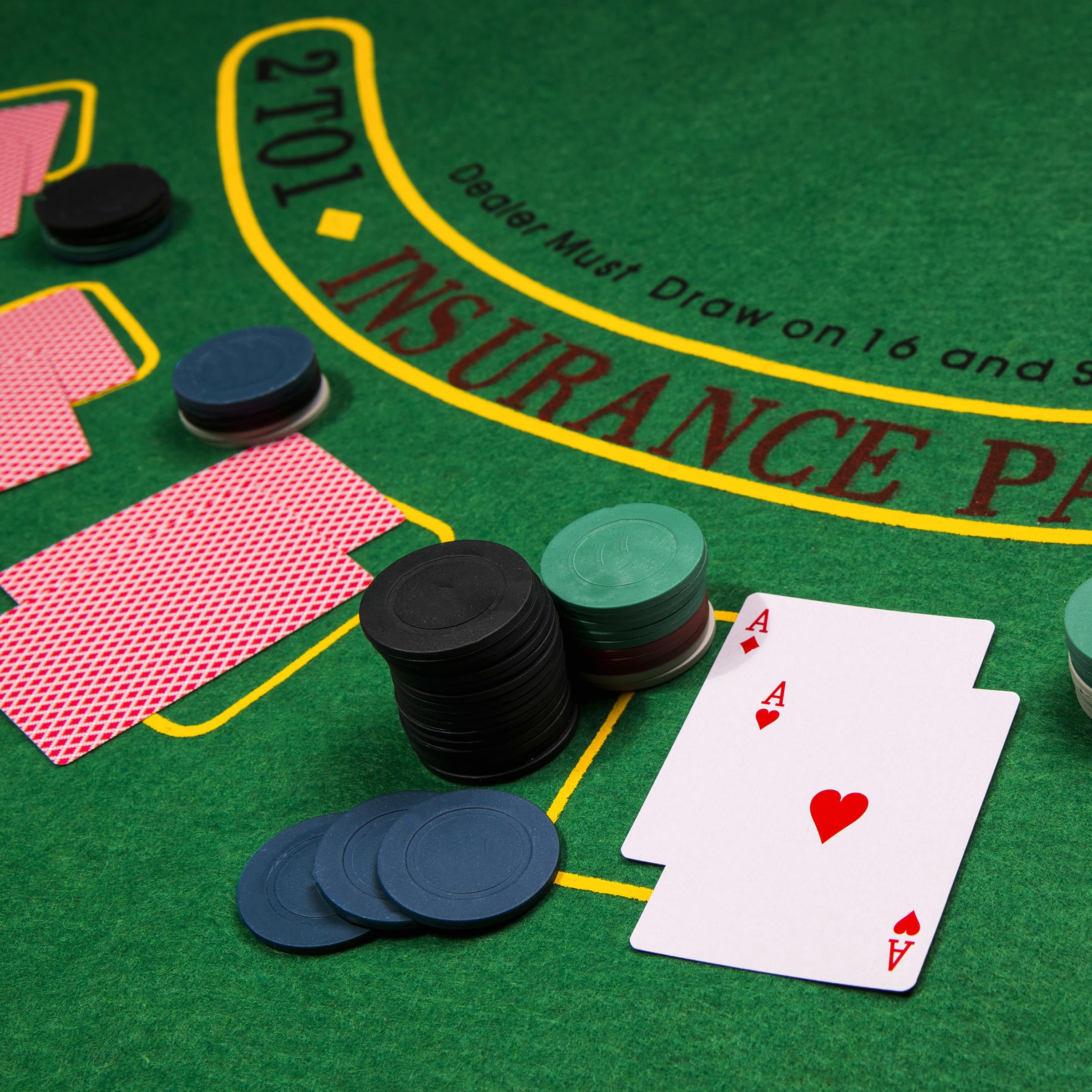 Trademark Poker Roulette Wheel Set β 16-Inch Gambling Wheel with Reversible Roulette and Black Jack Table Cotton, Chips, 2 Decks of Cards, and More