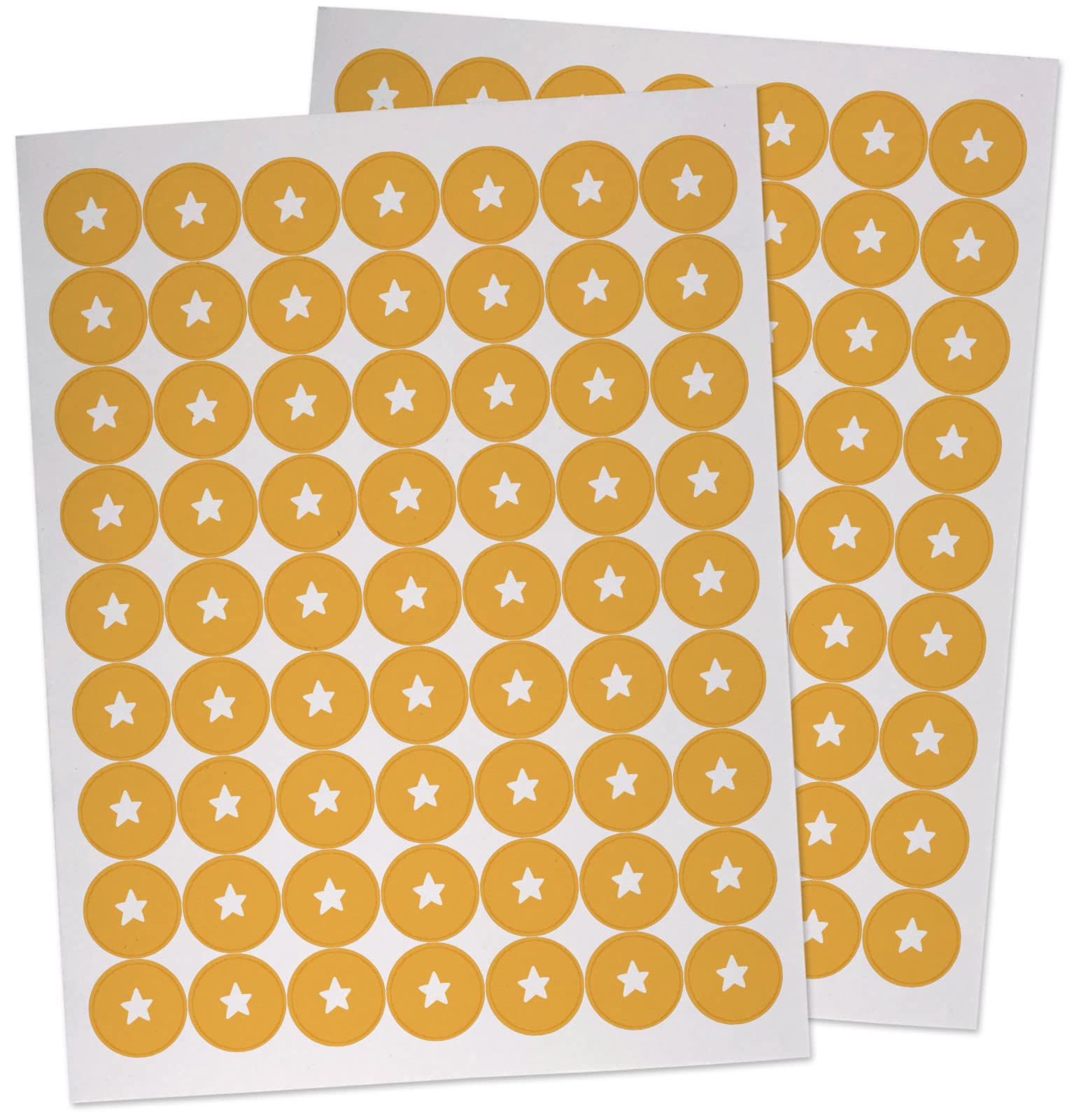 Golden Yellow Star Stickers - Stickers for Envelope Seals, Business Orders, Packaging, Stationery Letters (126 Seals Pack)