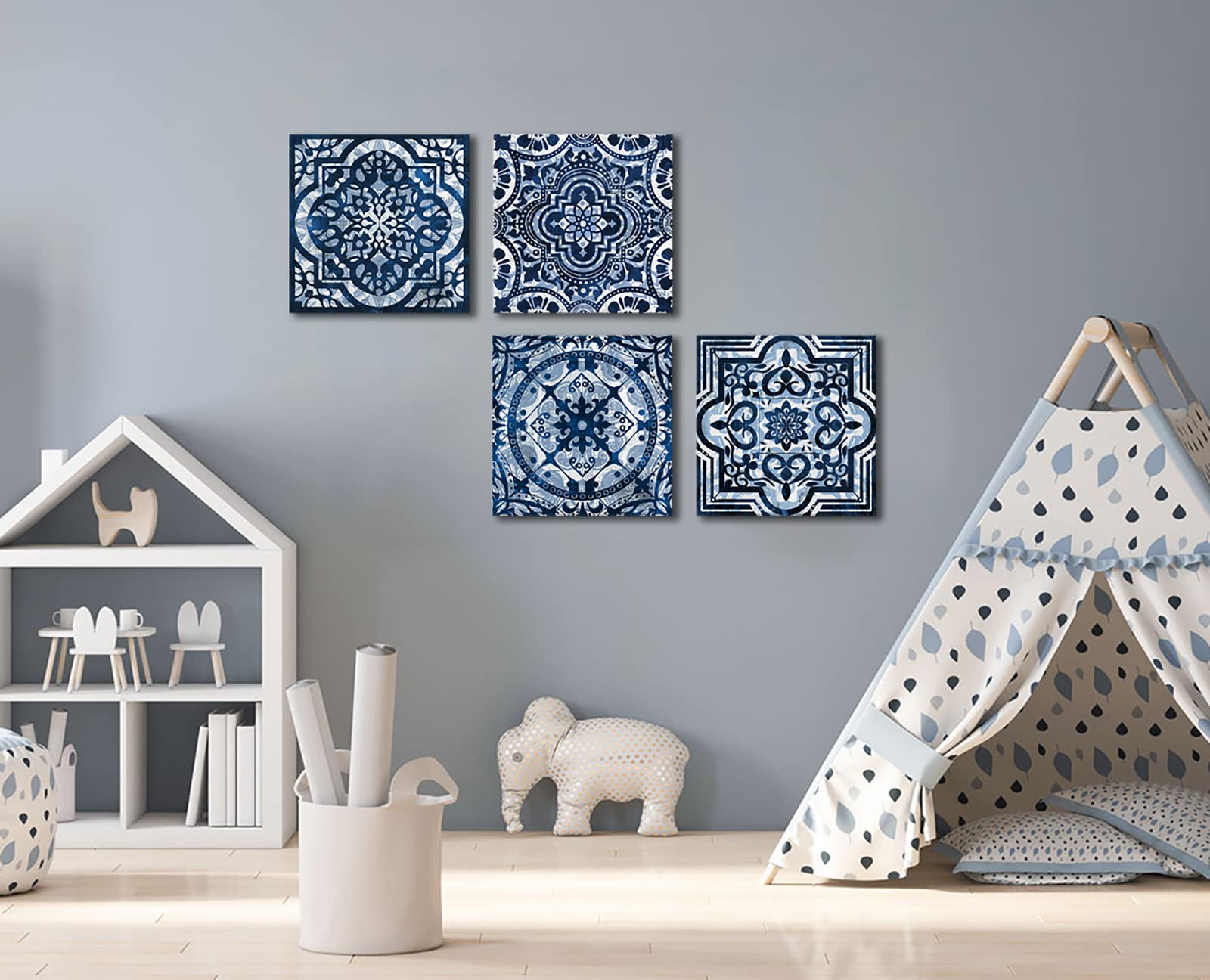 KLAKLA Navy Blue Wall Art - Sturdy Wood Frame Craftsmanship - Versatile Installation for Stylish Decor & Explore Captivating Navy Blue Wall Decor and Canvas Art
