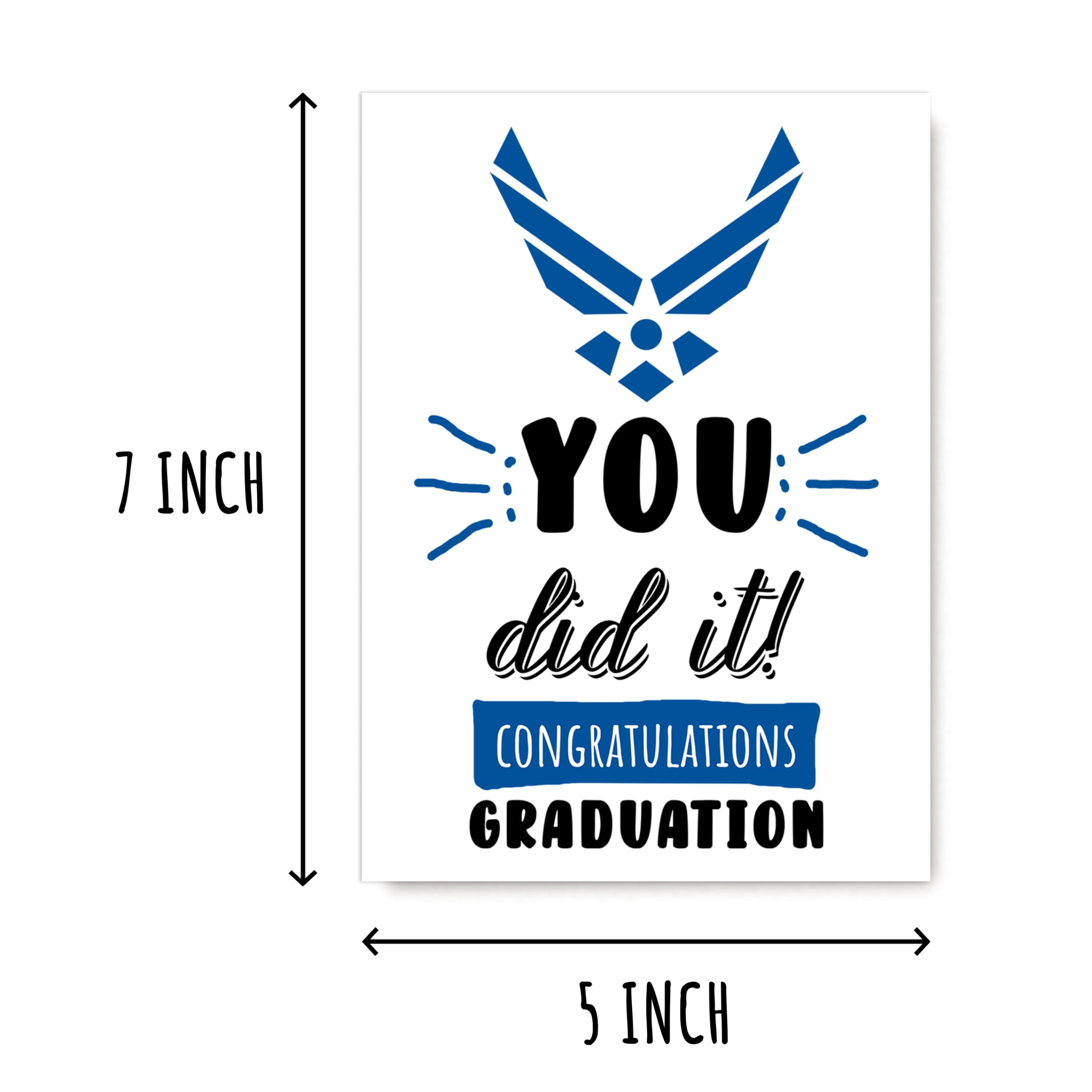 MHSDesigns You Did it congratulations Graduation - Air Force Graduation card - military grad airman - Gift for Air Force - Air Force Card - Card with envelope, White