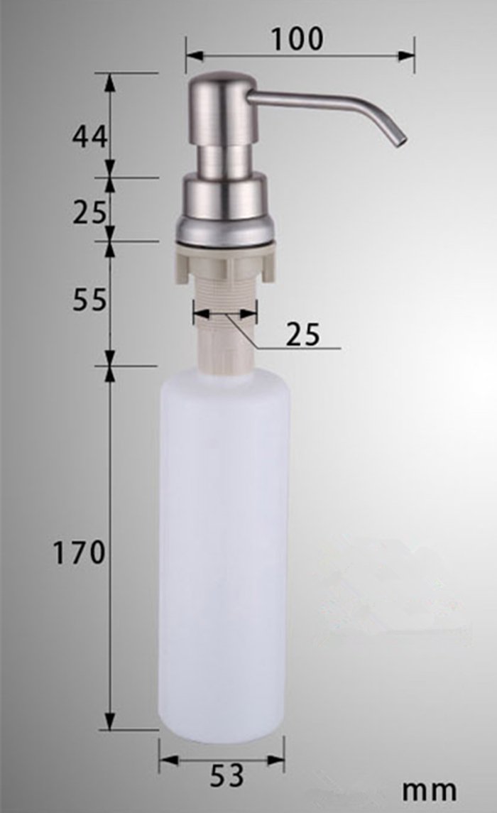 Siderit ABS Sink Soap Dispenser, Kitchen/Bath Soap Lotion Pump Dispenser with 12 OZ Bottle, 3 Inch Nozzle,