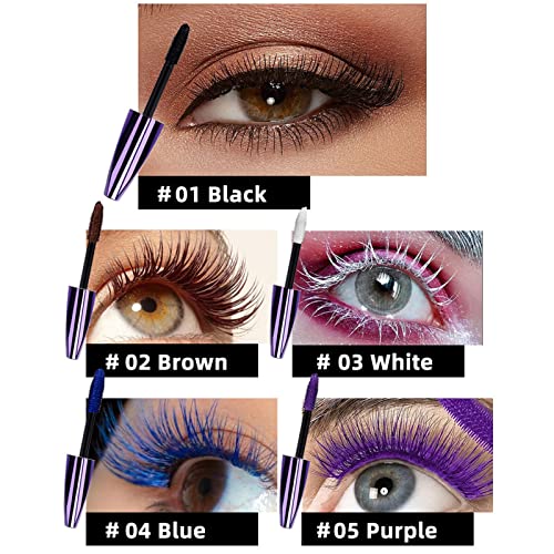 Extreme Length Clean Mascara Washable Mascara Makeup 5d Silk Fiber Mascara Defining, Curling, Multiplying, Buildable Formula, Very Black, 1 Count (Black)
