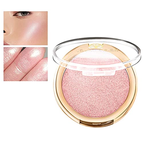 Face Contour Highlighter Palette, Shimmer Highlighter Powder Makeup, Smooth Longlasting Shiny Face Blush Cheek Blush, Baked Glow Illuminator for Face & Body (#02)