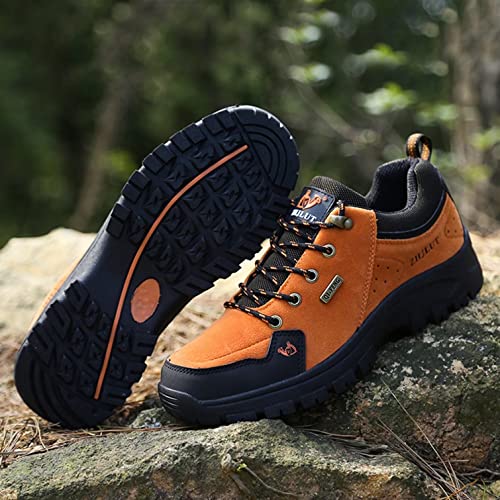 HARMOX Women's Men's Hiking Boot Slip Resistant Hiking Boots Men Waterproof Insulated Orange