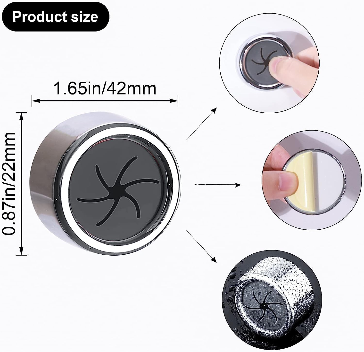 Eiqer 4 Pack Kitchen Towel Holder, Self Adhesive Wall Dish Towel Hook, Round Wall Mount Towel Holder for Bathroom, Kitchen and Home, Wall, Cabinet, Garage, No Drilling Required